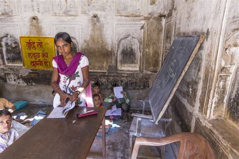 School Mistress In A Village School In Mandawa India In Mandawa India