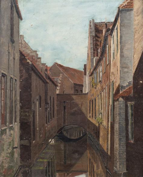 At Auction Oil On Canvas Bruges City View Monogran H Vaerwyck