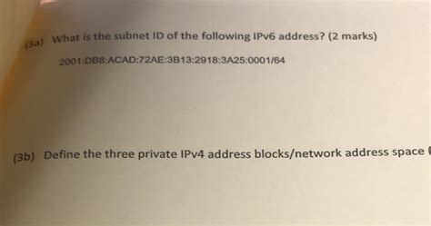 Solved What Is The Subnet Id Of The Following Ipv6 Address