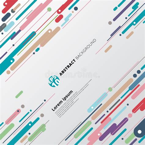 Modern Style Abstract With Composition Made Of Various Lines Diagonal Rounded Shapes In Colorful