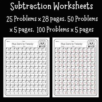 Addition Subtraction Timed Tests Wit By Emma Adams TPT