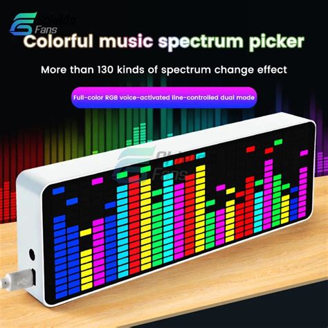 Mic Cable Sound Level Meter Clock Led Audio Display Music Spectrum