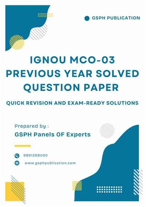 Ignou Mco 03 Previous Year Solved Question Paper Gsph Publication