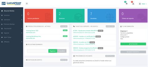 Guía De Aterrizaje En Lucushost Ayuda Lucushost