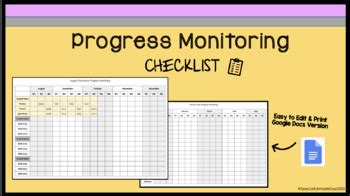 Progress Monitoring Checklist By Special Ed Made Easy TPT