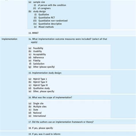 Proposed Data Extraction Form To Be Refined As Part Of An Iterative Download Scientific