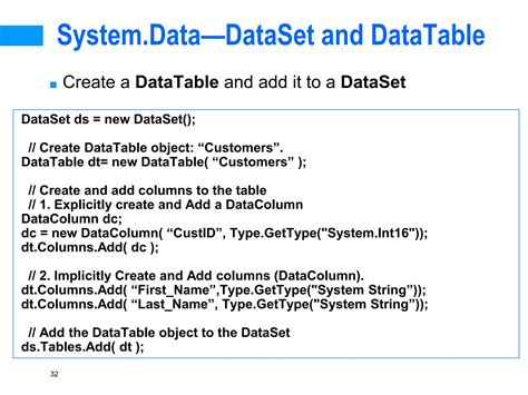 Presentation On The Adonet Framework In C Ppt