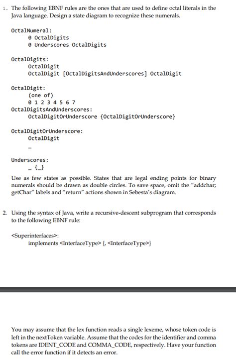1 The Following Ebnf Rules Are The Ones That Are