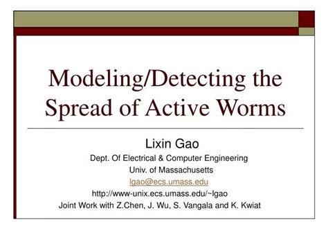 Ppt Modelingdetecting The Spread Of Active Worms Powerpoint