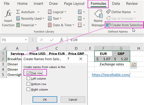 Excel Named Ranges With Absolute Address Tricks In Formulas