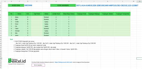 Sbee008 Latihan Soal Excel Gaji Sederhana Belajar Excel