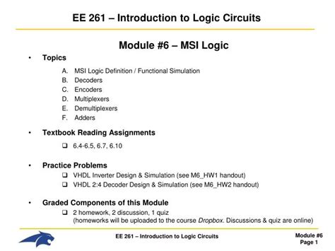 Ppt Ee 261 Introduction To Logic Circuits Powerpoint Presentation Id2392854