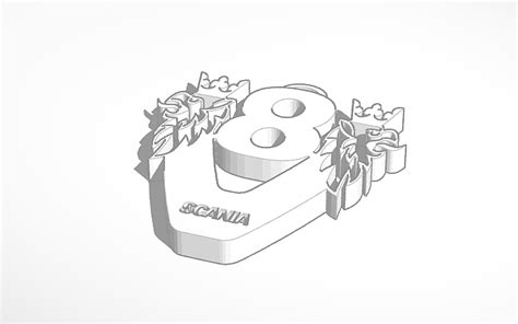 3d Design Scania V8 Key Chain Tinkercad