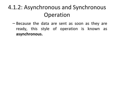 Asynchronous And Synchronous Operation Ppt