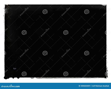 Solid Blank Empty Black Rectangle Screen Abstract With White Outline