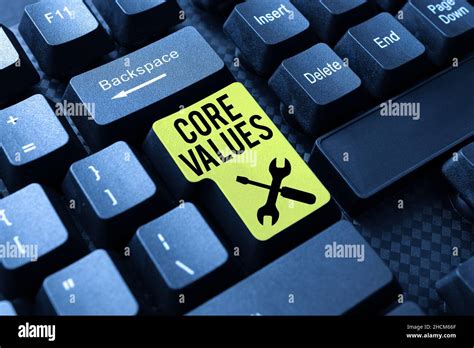 Text Showing Inspiration Core Values Business Showcase Principles