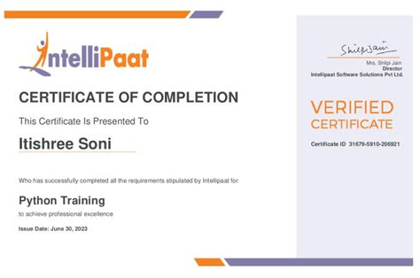 Itishree Soni On Linkedin Pythoncertified Intellipaat