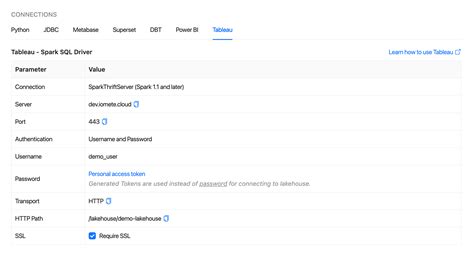 Tableau Connecting To Iomete Iomete