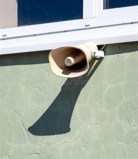 Loudspeaker On The Wall Of The House Stock Image Image Of Home System 260119729