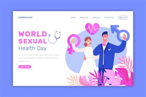 Free Vector World Sexual Health Day Landing Page Template