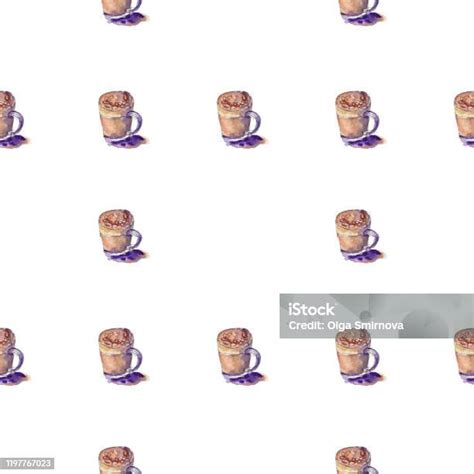 원활한 패턴 커피 디저트 브라우니 케이크 손으로 수채화 그림을 그립니다 갈색에 대한 스톡 벡터 아트 및 기타 이미지 갈색 귀여운 그리기 Istock