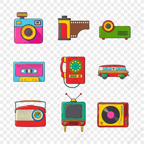 팝 스타일 복고 요소 Png 일러스트 무료 다운로드 Lovepik