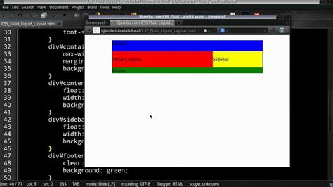 Ojambo Css Fluid Liquid Layout Video Vs 0061 Youtube