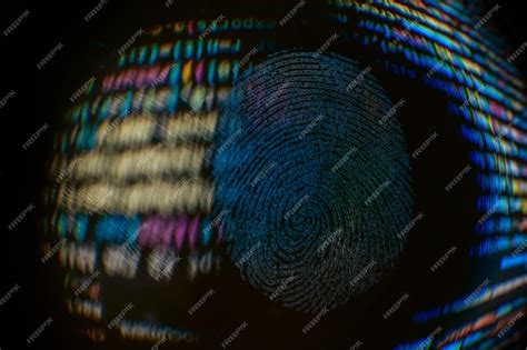 Premium Photo Nice Fingerprint On The Crumpled Background Of The Code Abstract Computer Script