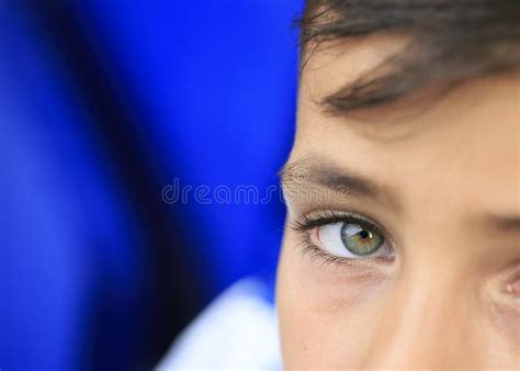 Мальчик с красивыми зелеными глазами Стоковое Изображение изображение насчитывающей