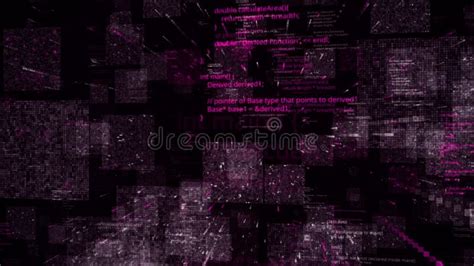 Futuristic Hi Tech Graphic Interface With Digital Code And Data Being Written Animation Stock