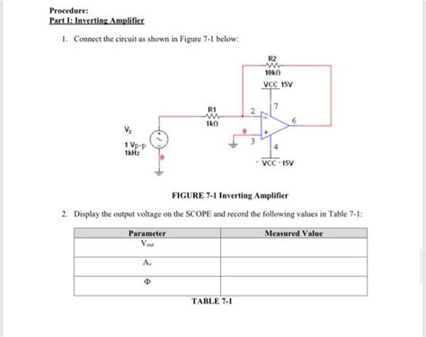 Solved Procedure Part 1 Inverting Amplifier 1 Connect The