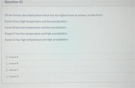 Solved Of The Forests Described Below Which Has The Highest