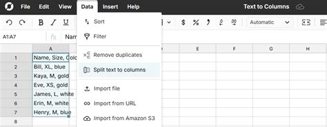 Split Text To Columns In Your Spreadsheet Row Zero