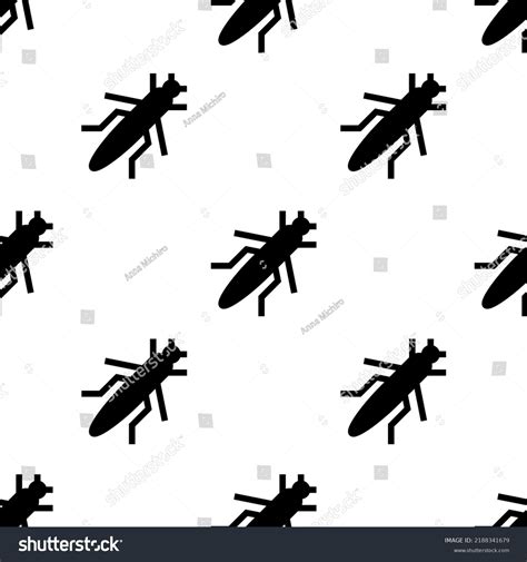 Single Grasshopper Pattern Grasshopper Concept Filled Stock Vector