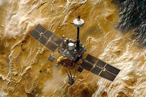 A Satellite Is Orbiting Above Water Likely Monitoring Earths Surface Stock Image Image Of