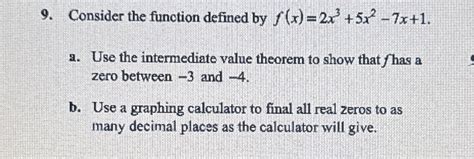 solved consider the function defined by f x 2x3 5x2 7x 1 a