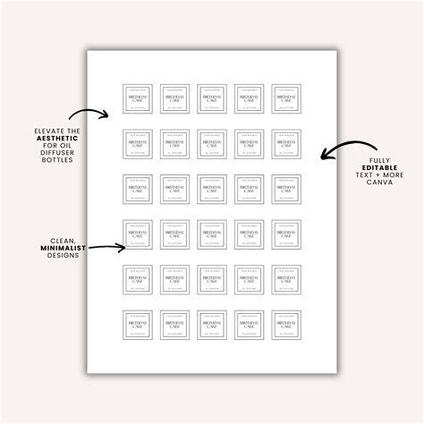 1 Inch Car Oil Diffuser Labels Template Editable Car Air Freshener