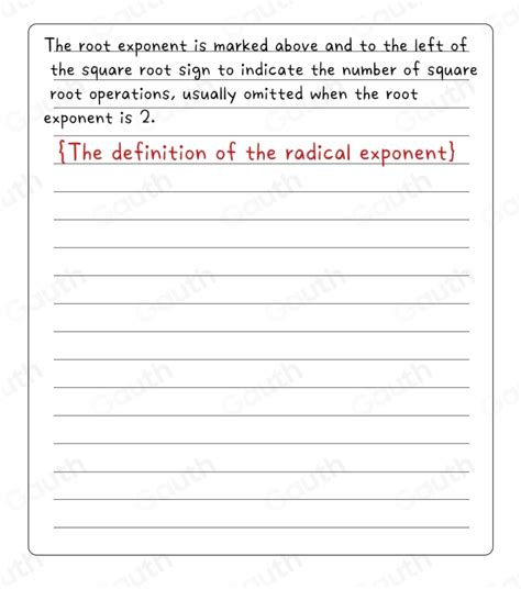 Solved A Index B Radicand C Radical Sign D Square Root 1 In The