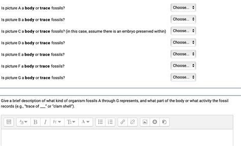 Solved Identify Which Of These Fossils Is A Body Fossil And Chegg