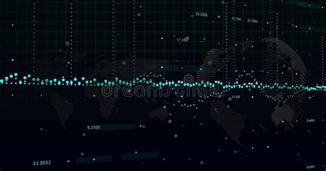Global Data Points And Numerical Values Image Over World Map Background