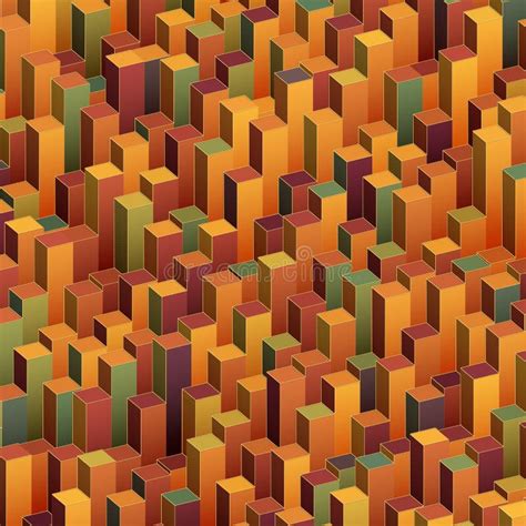 Modern Colored Cubes Pattern 3d Rendering Digital Illustration Abstract Art Stock Illustration