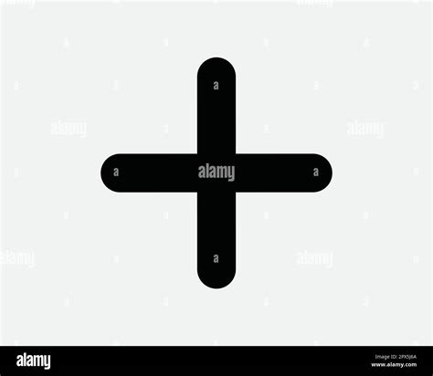 Cross Sign Plus Add Addition Math Mathematics Additional Black And White Line Icon Symbol Vector