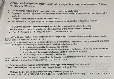 Solved 28 Using The Following Function Prototype Which
