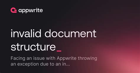 Invalid Document Structure Threads Appwrite