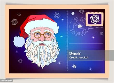 산타 클로스 얼굴입니다 빈티지 크리스마스와 새 해 복 많이 받으세요 인사 엽서 템플릿 겨울에 대한 스톡 벡터 아트 및 기타 이미지 겨울 공휴일 낙서 드로잉 Istock