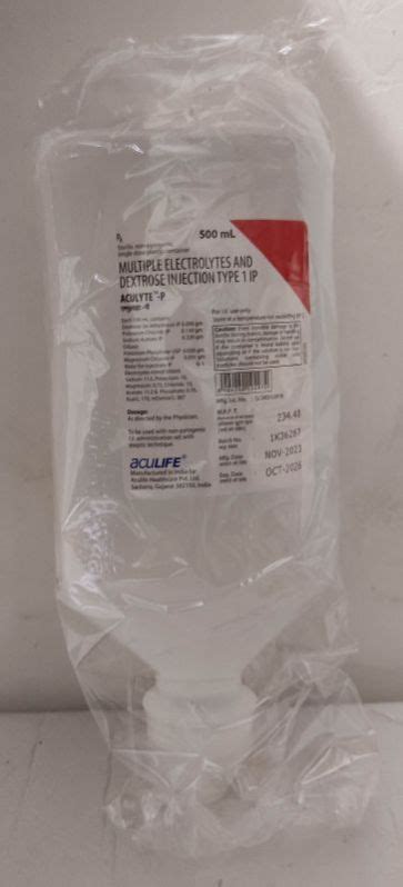 Aculyte P Multiple Electrolytes And Dextrose Injection Type 1 Ip At