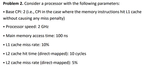 Solved Problem Consider A Processor With The Following Chegg