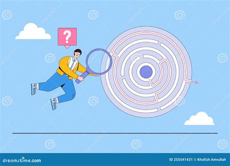 Analyze The Problem Looking At The Question Mark With A Magnifying Glass Vector Illustration