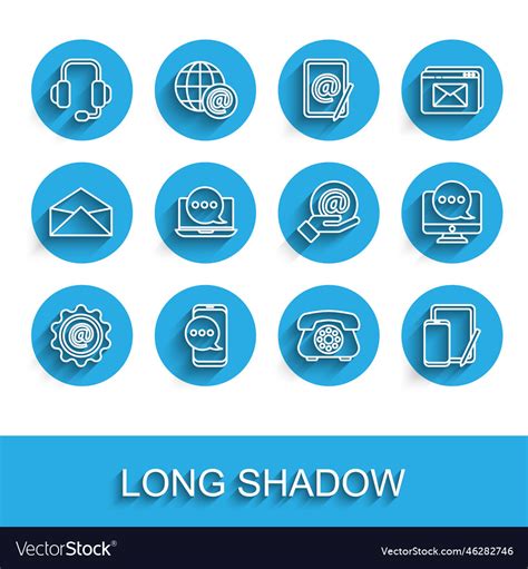 Set Line Mail And E Mail Chat Messages Royalty Free Vector