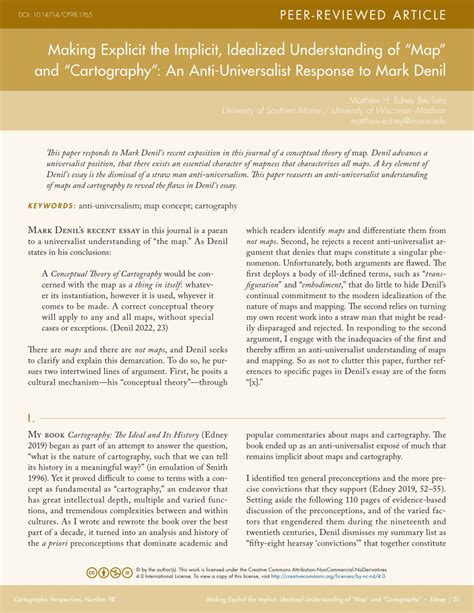 Pdf Making Explicit The Implicit Idealized Understanding Of “map” And “cartography” An Anti